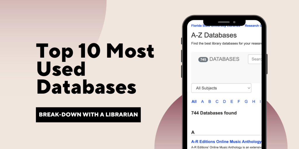 Top 10 Most Used Databases Fsulib